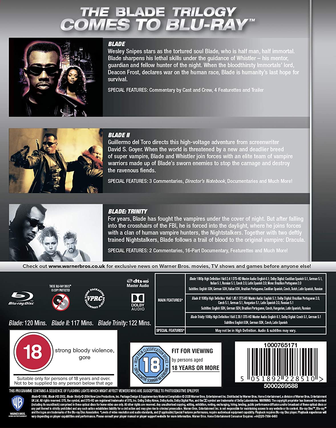 BLADE TRILOGY | Le Cinema Paradiso Blu-Ray reviews and DVD reviews