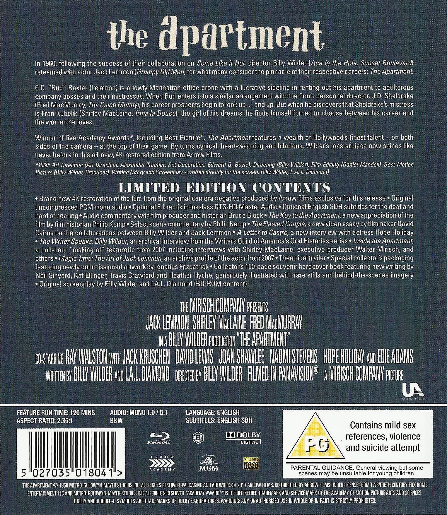 The Apartment | Le Cinema Paradiso Blu-Ray reviews and DVD reviews