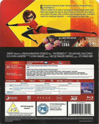 INCREDIBLES 2 [3D Blu-ray] [SteelBook Collector’s Edition] | Le Cinema ...